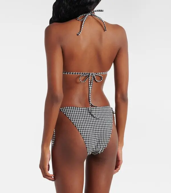 Hunza G Sabrina Gingham Seersucker Bikini - White