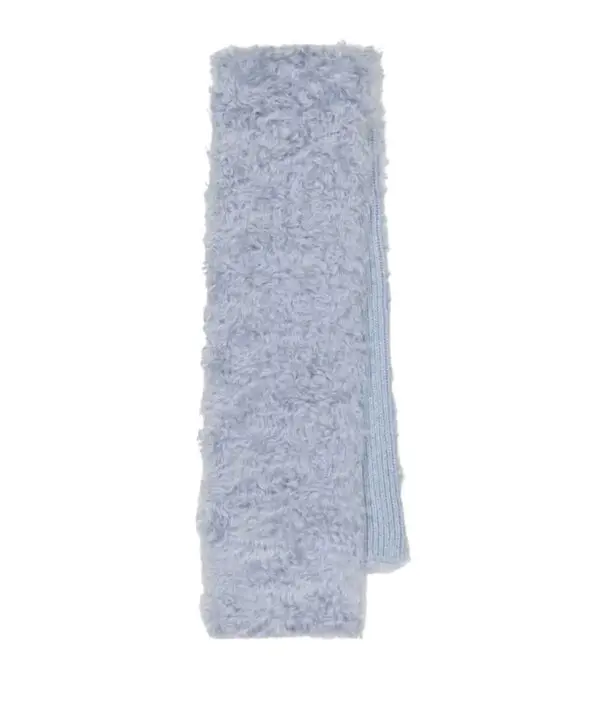 Miu Miu Mohair, Cotton And Virgin Wool Scarf - Blue