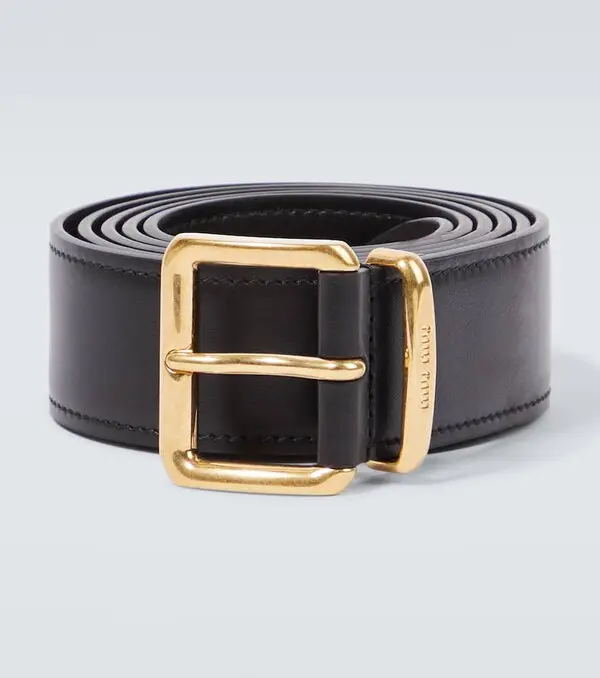 Miu Miu Leather Belt - Black