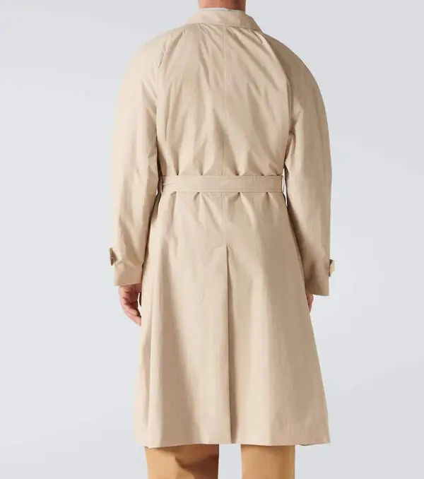 Miu Miu Logo Cotton Gabardine Trench Coat