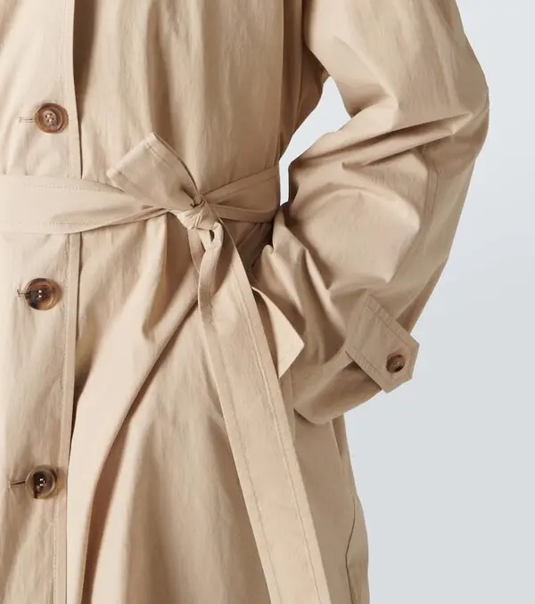 Miu Miu Logo Cotton Gabardine Trench Coat