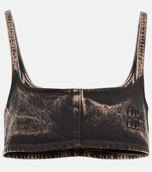 Miu Miu Denim Bralette - Black