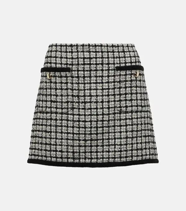 Miu Miu Checked Bouclé Miniskirt
