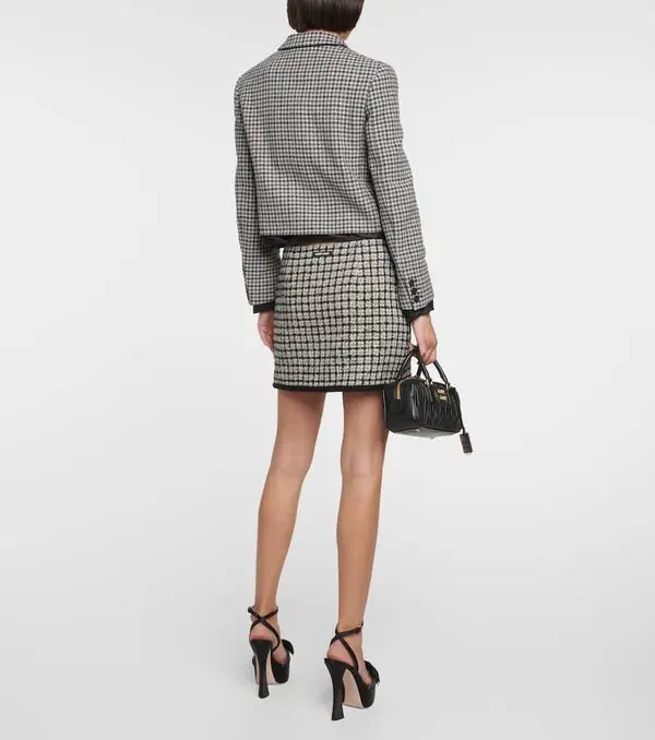 Miu Miu Checked Bouclé Miniskirt