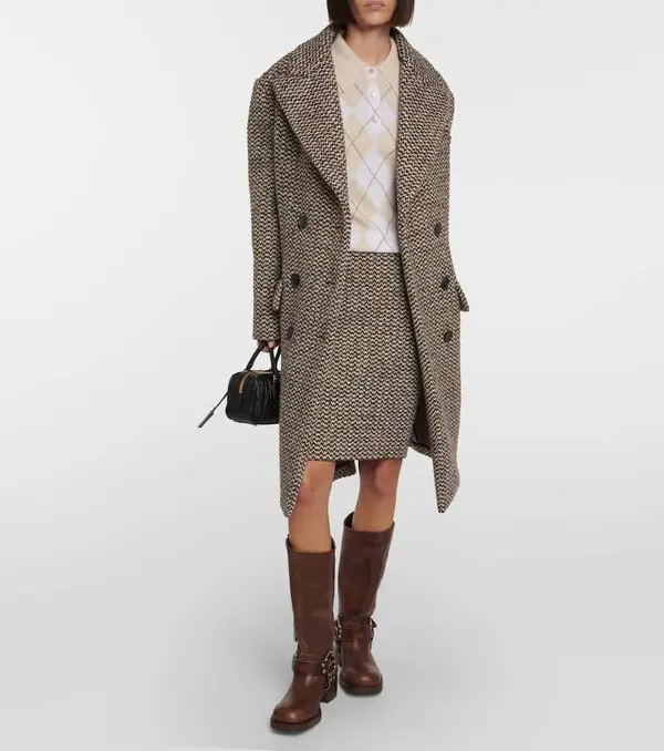 Miu Miu Wool And Silk-blend Bouclé Coat