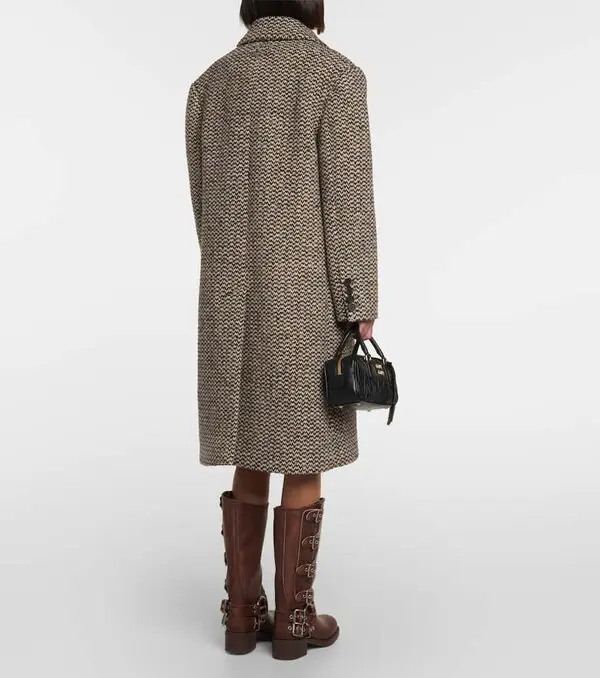 Miu Miu Wool And Silk-blend Bouclé Coat
