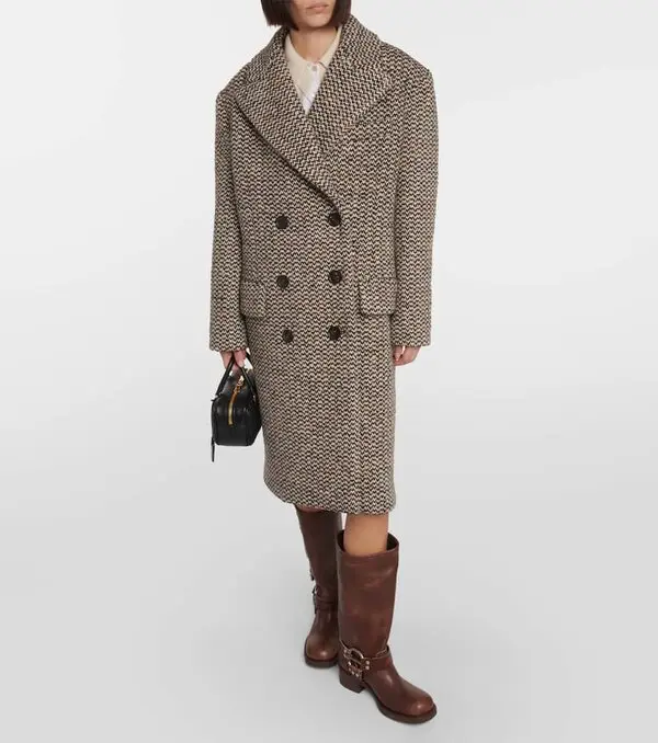 Miu Miu Wool And Silk-blend Bouclé Coat