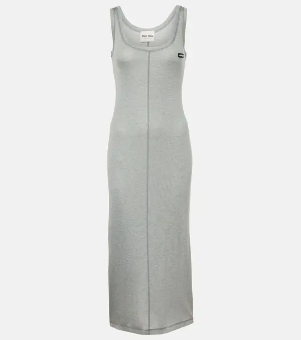 Miu Miu Knitted Silk Midi Dress