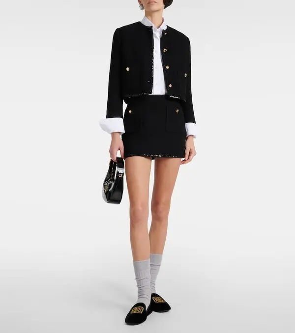 Miu Miu Wool-blend Miniskirt