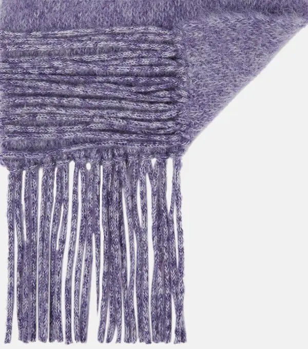 Miu Miu Logo Mohair And Wool-Blend Scarf - Purple | Editorialist