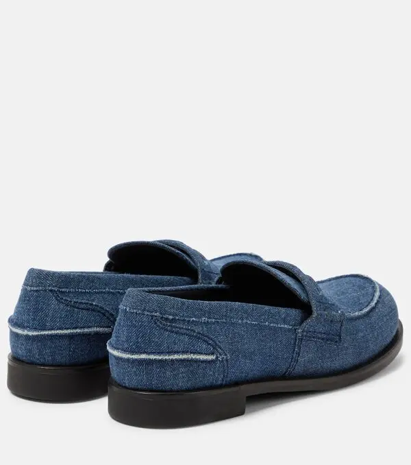 Miu Miu Logo Denim Loafers