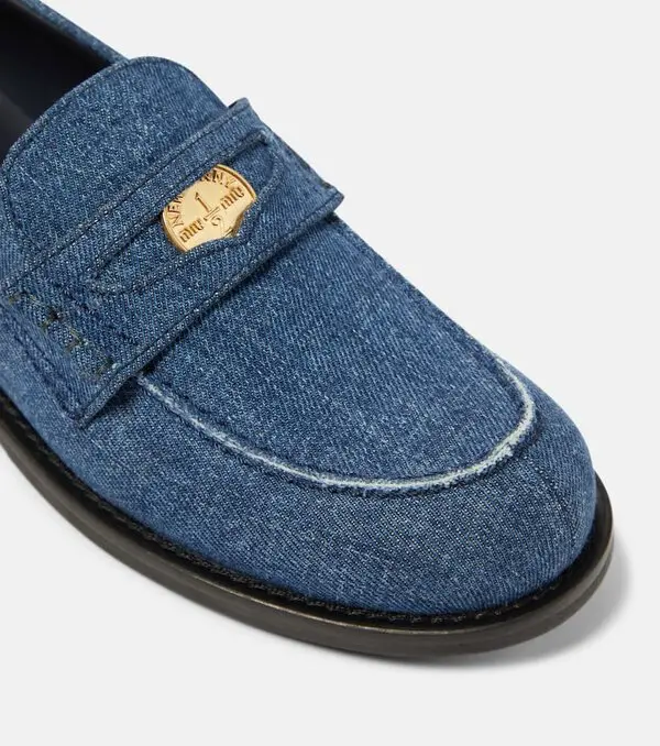 Miu Miu Logo Denim Loafers
