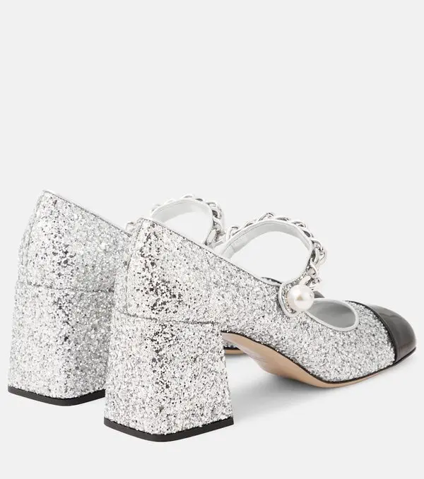 Miu Miu Glitter Mary Jane Pumps