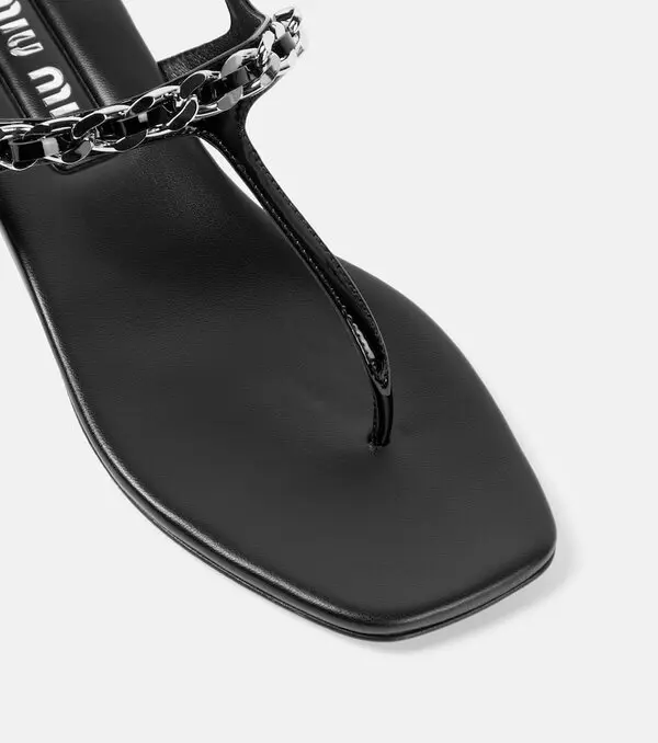 Miu Miu Patent Leather Thong Sandals