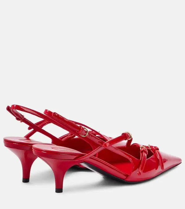 Miu Miu Patent Leather Slingback Pumps - Red
