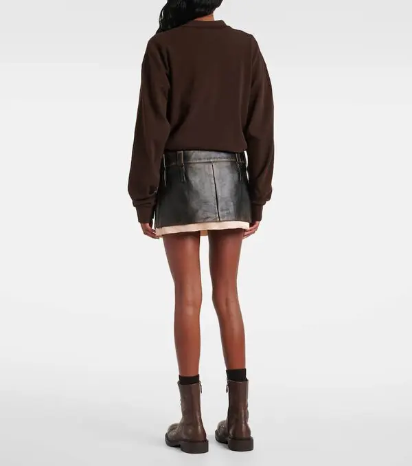 Miu Miu Leather Miniskirt
