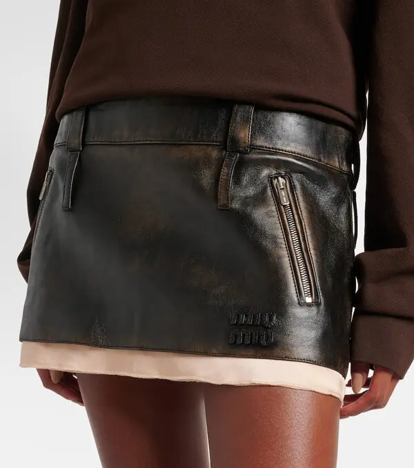 Miu Miu Leather Miniskirt
