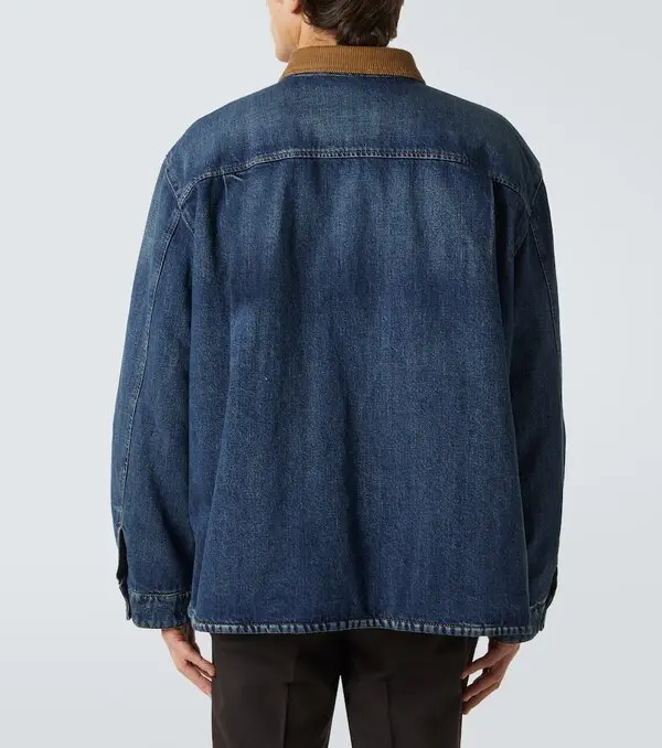 Miu Miu Corduroy-trimmed Denim Down Jacket