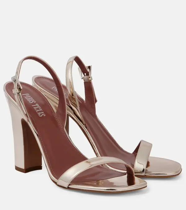Paris Texas Bea 100 Mirrored Leather Sandals - Gold