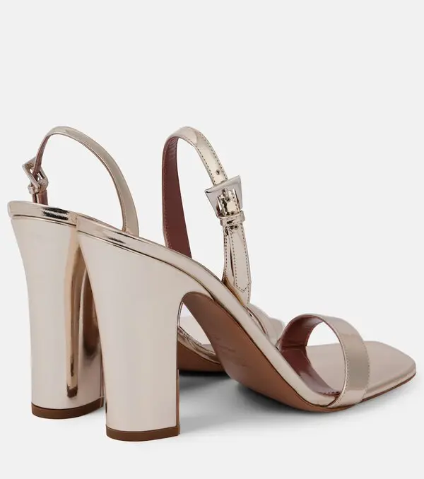 Paris Texas Bea 100 Mirrored Leather Sandals - Gold