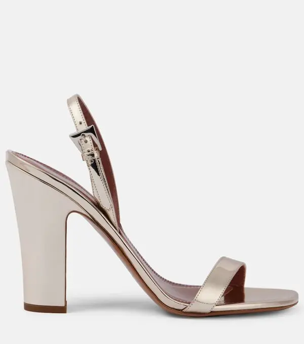 Paris Texas Bea 100 Mirrored Leather Sandals - Gold