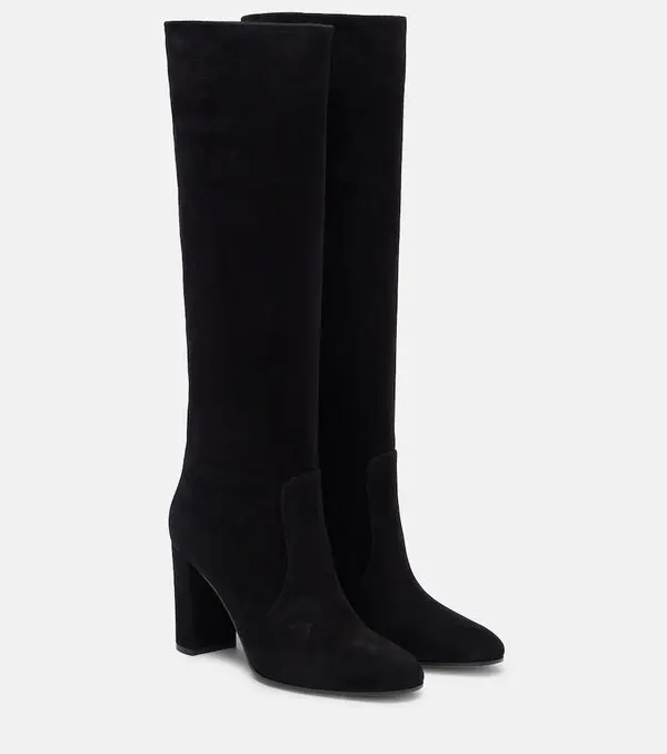 GIANVITO ROSSI Suede Knee-high Boots - Black