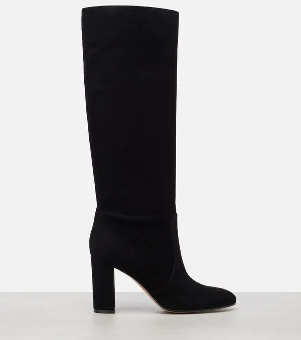 GIANVITO ROSSI Glen 85 Suede Knee-high Boots - Black