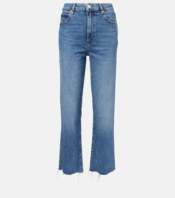 FRAME Ruler Cropped Straight Jeans - Blue