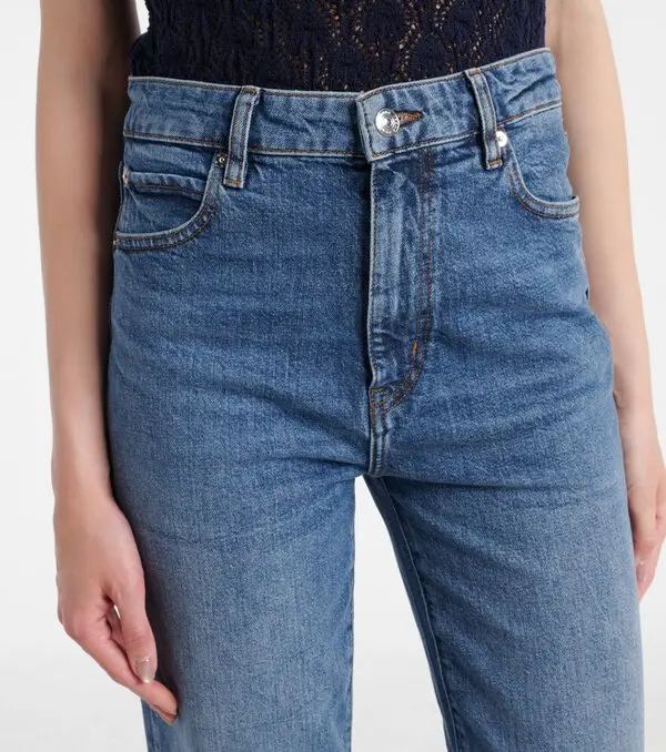 FRAME Ruler Cropped Straight Jeans - Blue