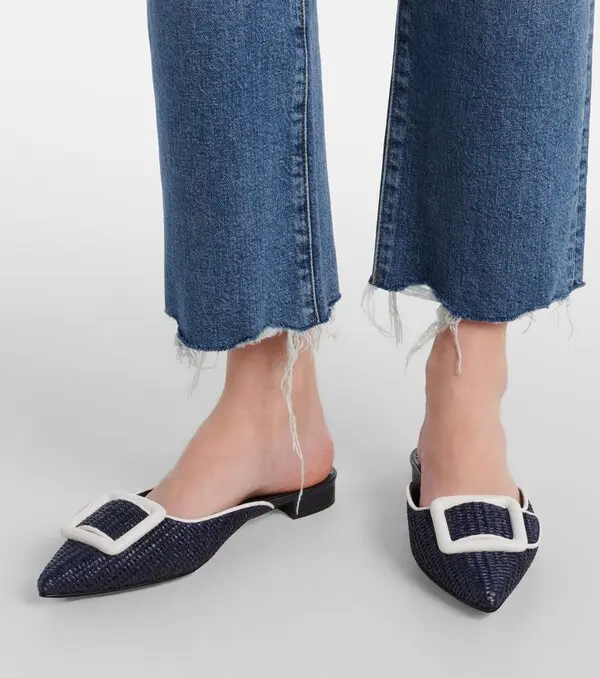FRAME Ruler Cropped Straight Jeans - Blue
