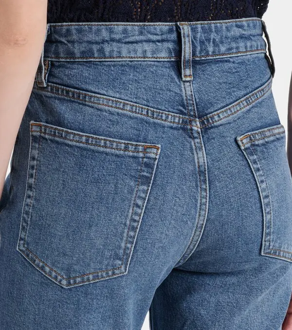 FRAME Ruler Cropped Straight Jeans - Blue