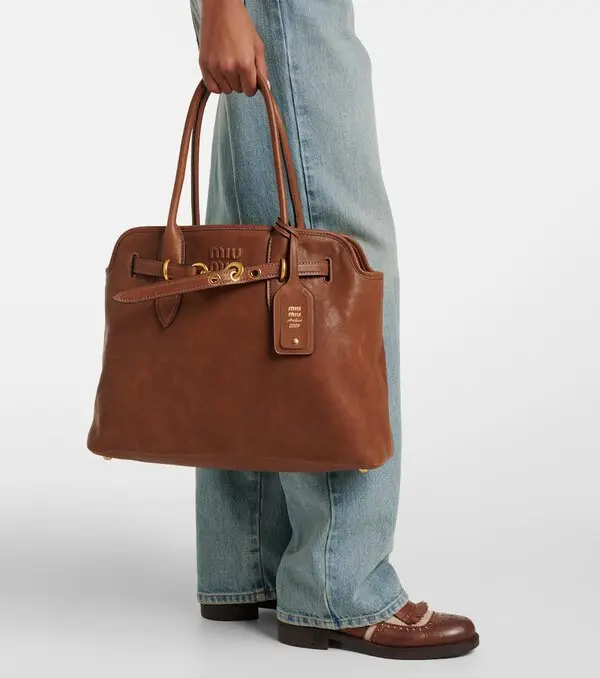 Miu Miu Aventure Medium Leather Tote