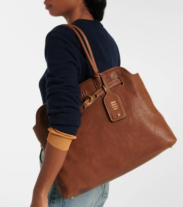 Miu Miu Aventure Medium Leather Tote