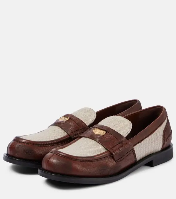 Miu Miu Leather-trimmed Loafers