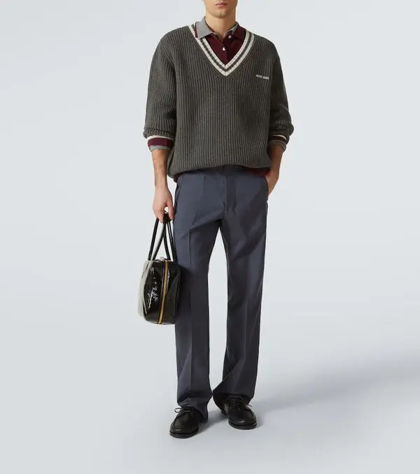 Miu Miu Ribbed-knit Wool And Cashmere Sweater