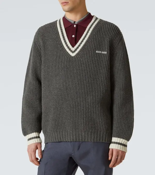 Miu Miu Ribbed-knit Wool And Cashmere Sweater