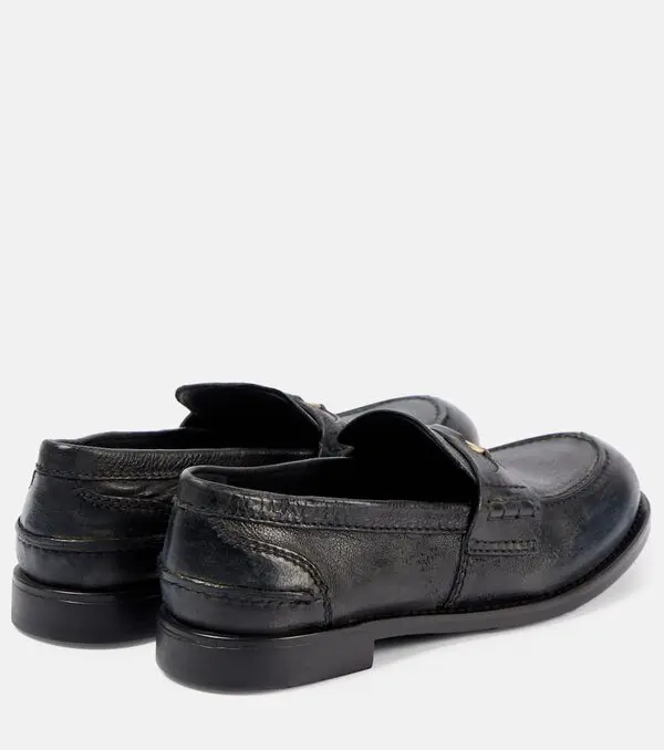 Miu Miu Leather Penny Loafers