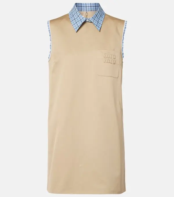 Miu Miu Logo Cotton Minidress