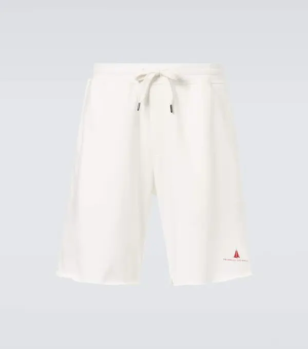 Brunello Cucinelli Cotton-blend Jersey Shorts - White