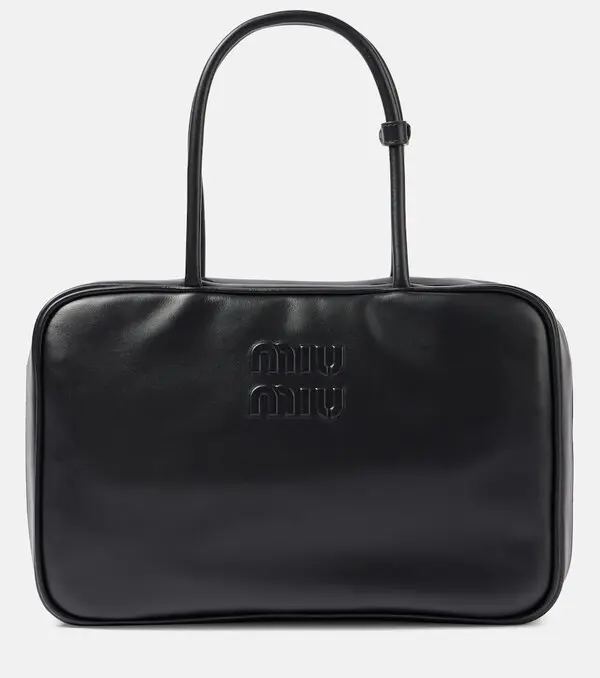 Miu Miu Medium Leather Tote Bag - Black