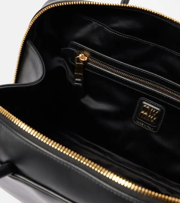 Miu Miu Medium Leather Tote Bag - Black