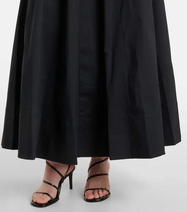 Staud Wells Pleated Cotton Midi Dress