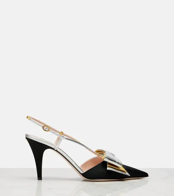 Valentino Garavani Bowow 85 Moire Slingback Pumps