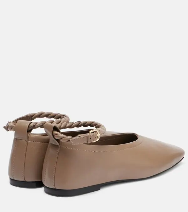 A.emery Steele Leather Ballet Flats - Brown