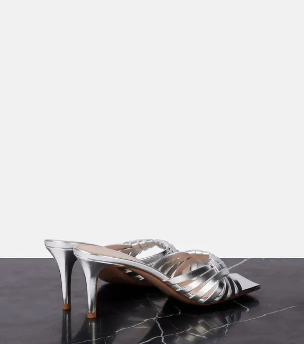 GIANVITO ROSSI Vyna 70 Metallic Leather Mules