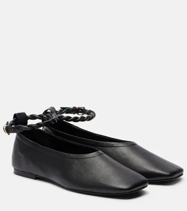 A.emery Steele Ballet Flats With Buckle-fastening Ankle Strap - Black