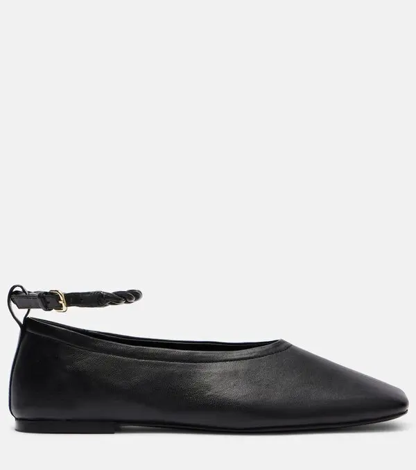 A.emery Steele Ballet Flats With Buckle-fastening Ankle Strap - Black