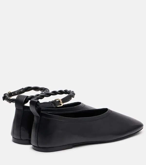 A.emery Steele Ballet Flats With Buckle-fastening Ankle Strap - Black