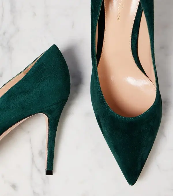 GIANVITO ROSSI 85 Suede Pumps - Green
