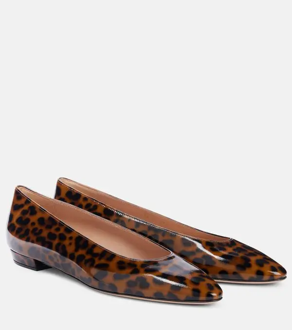 GIANVITO ROSSI Amelia Patent Leather Ballet Flats